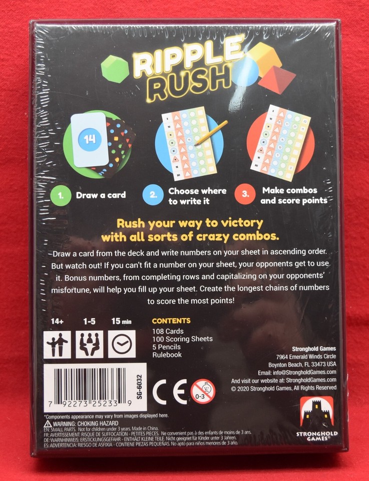 NEW SEALED Ripple Rush Stronghold Games Ken Gruhl Card Game 19235 | eBay