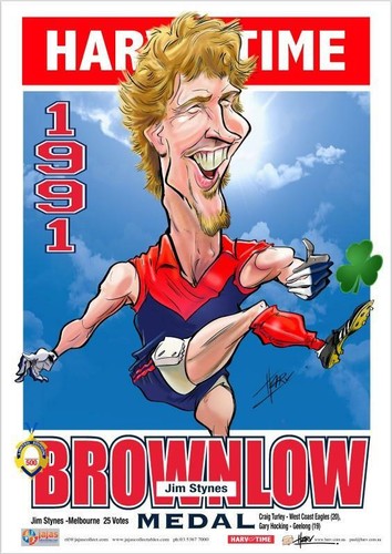 JIM STYNES OFFICIAL Harv Time Limited Edition BROWNLOW MEDAL Print ...