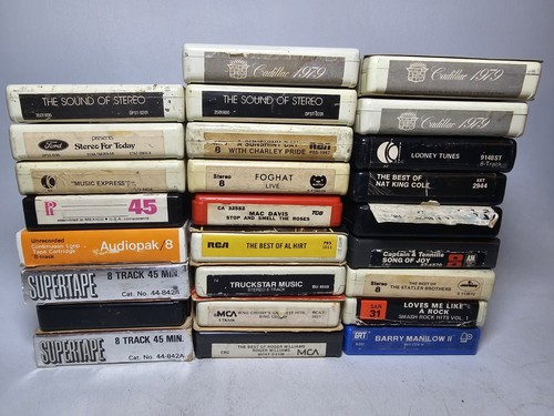 8 TRACK COLLECTION TAPES LOT OF 26 TAPES Various Genres Untested Sold ...