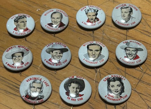 11 1930's QUAKER CEREAL PREMIUM MOVIE STARS PINBACK BUTTONS PARAMOUNT ...