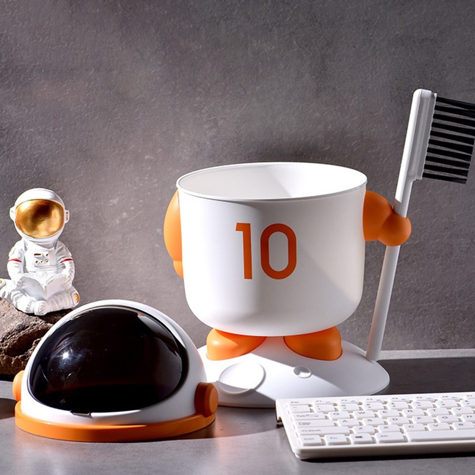 Practical Desktop Trash Can Cartoon Garbage Bin Astronaut Desktop Trash ...