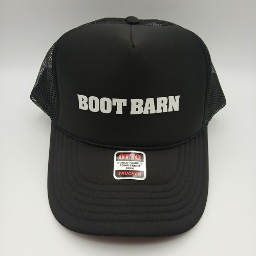 Boot Barn Hat Advertising Trucker Cap Snapback Black Mesh Rope White ...