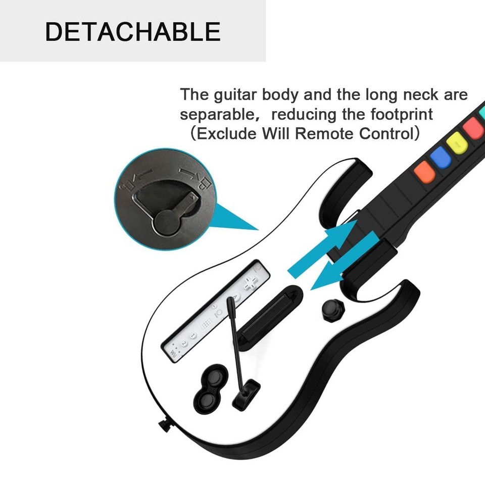 Wireless Guitar Compatible with All Guitar Hero games for Nintendo Wii ...