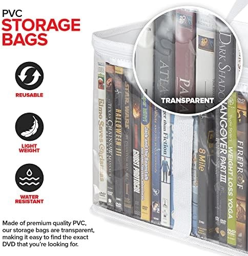 DVD Storage Bags 4 Pack Media Organizer for DVDs CDs Blu Ray Game Disks ...