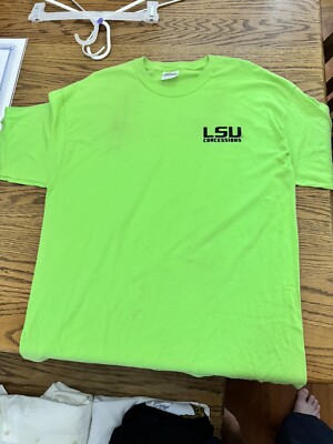 LSU Concessions Neon Green Vendor XL T shirt | eBay