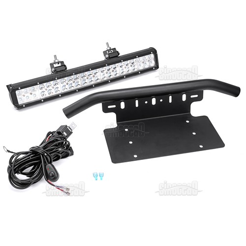LED Light Bar Bull Bar Bumper License Plate Bracket Wire Kit For Honda ...