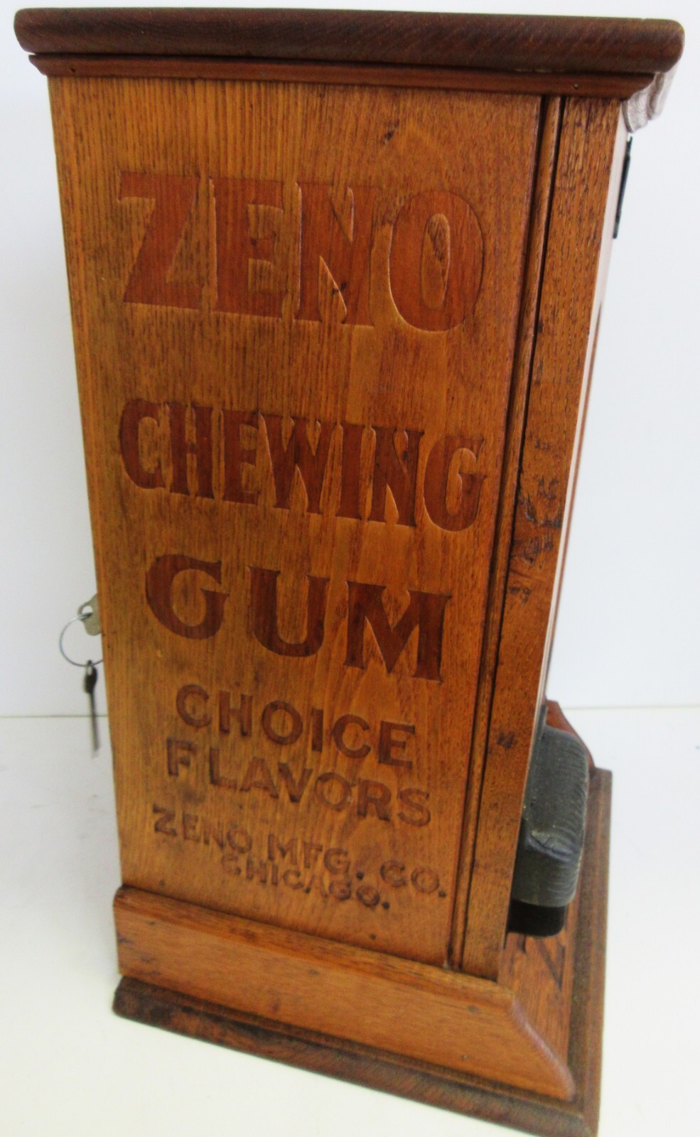 ZENO Chewing Gum 1c Oak Cabinet Dispenser, Circa 1890 #3 | eBay