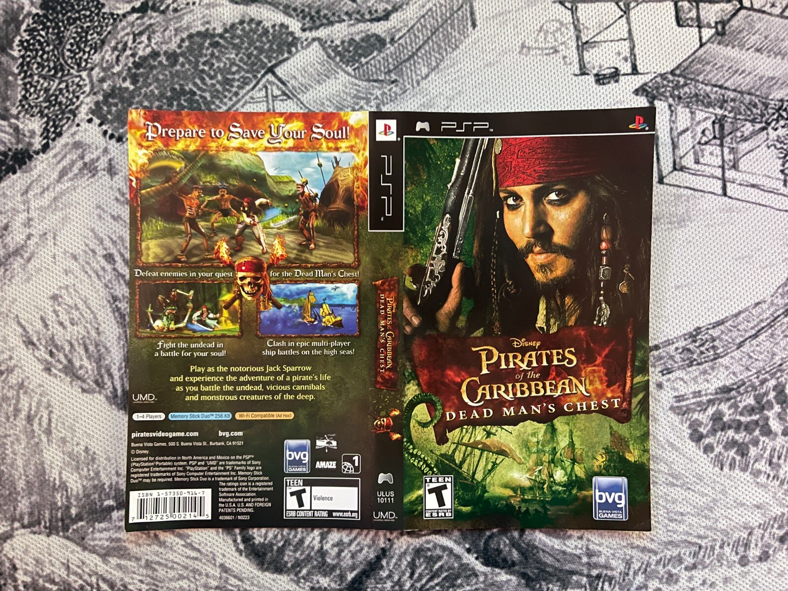 Pirates of the Caribbean Dead Man's Chest Sony PSP Cover Art Insert ...
