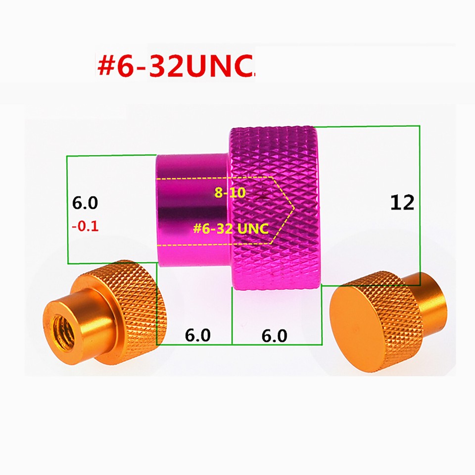 UNC 6#-32 Aluminium Blind Hole Knurled Thumb Nuts High Type Hand Grip ...