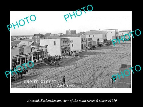 OLD POSTCARD SIZE PHOTO OF ANEROID SASKATCHEWAN THE MAIN STREET ...