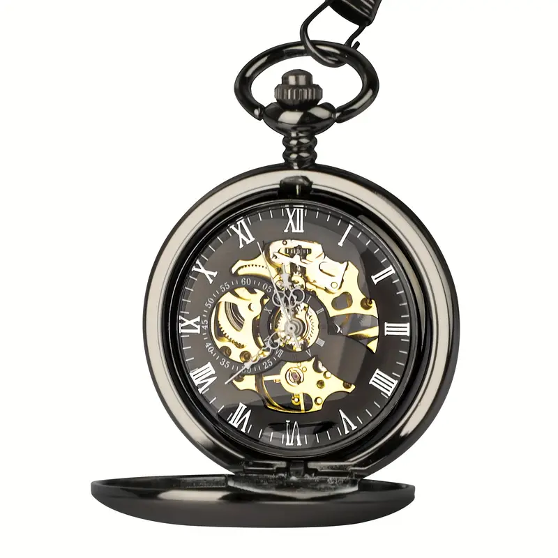 Self-Winding Movement Stopwatch Feature Skeleton Mechanical Pocket ...