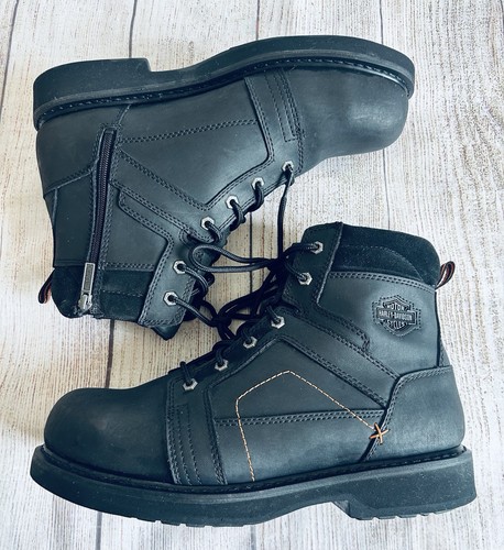 Harley-Davidson Men’s Black Logo Leather Boots Size 13M | eBay