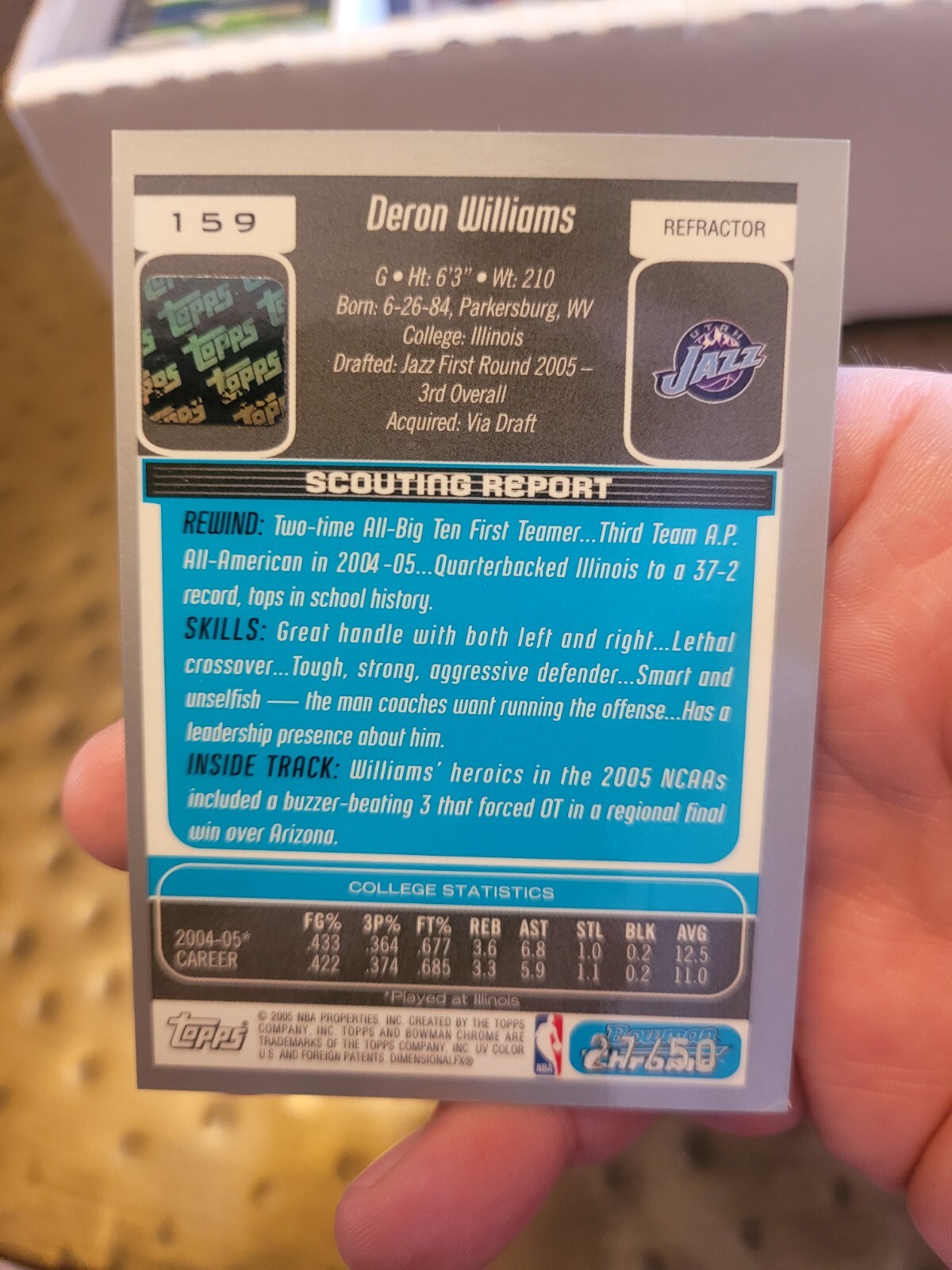 2005-06 Bowman Chrome Deron Williams 159 RC Draft Picks & Prospects ...