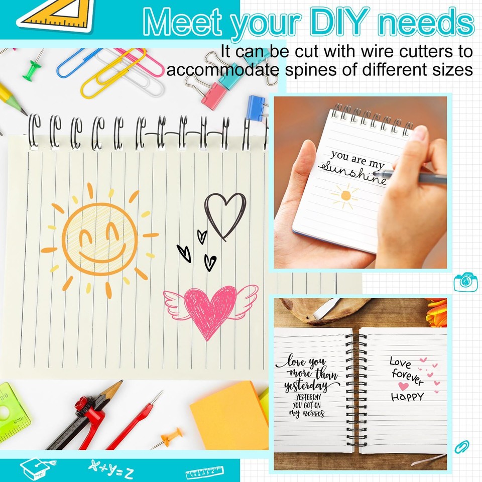 20 Pcs Cinch Wire Binding Wire Twin Loop Wire Binding Spines Spiral ...