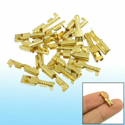 20 x Gold Tone Female Spade Crimp Terminals 2.8mm Wiring Connectors | eBay