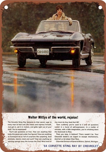 METAL SIGN - 1964 Corvette Vintage Ad 02 - Old Retro Rusty Look | eBay
