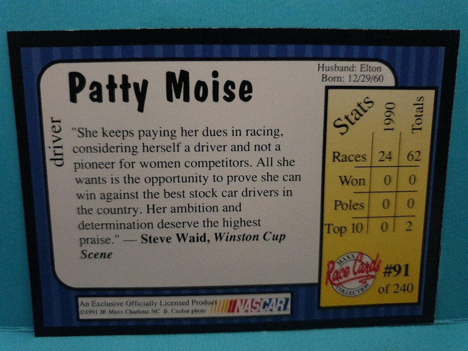 Patty Moise🏆1991 Maxx Race Cards #91 Trading Card🏆FREE POST | eBay