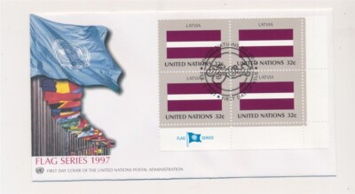 D349209 United Nations New York Bureau FDC Flag Series 1997 Latvia | eBay