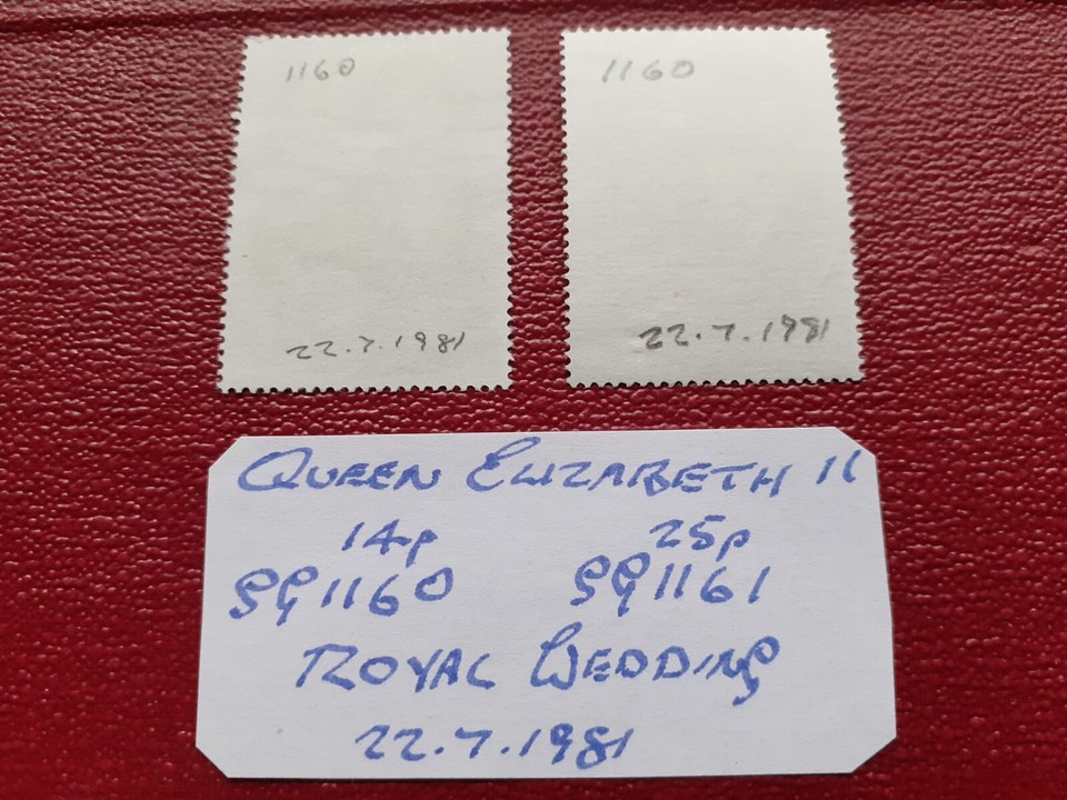 gb stamps,Queen Elizabeth II 1981 14p 25p Royal Wedding SG1160/61,22 7 ...