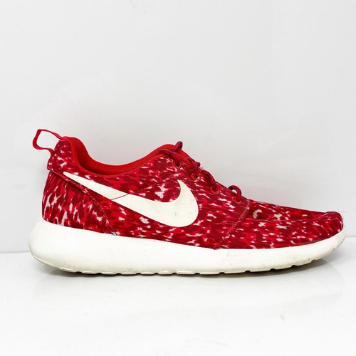 Nike Womens Roshe One Print 599432-602 Red Running Shoes Sneakers Size ...