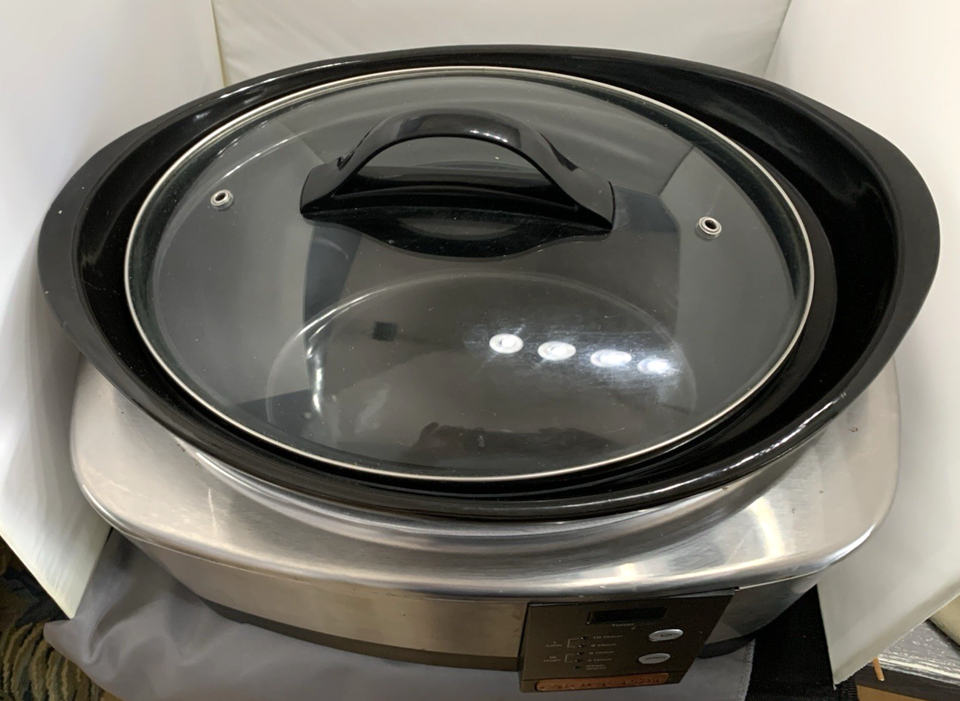 Crock Pot 6 Quart SCCPTP600-S Stainless Steel Oval Slow Cooker ...