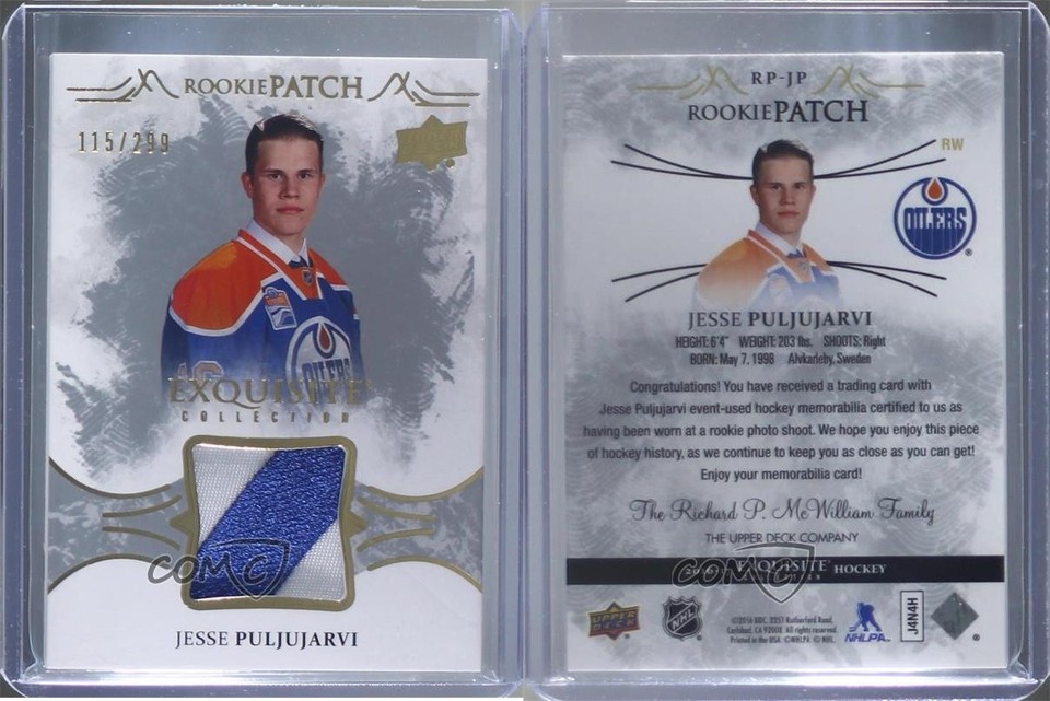 2016 Upper Deck Black Diamond Exquisite Rookie /299 Jesse Puljujarvi ...