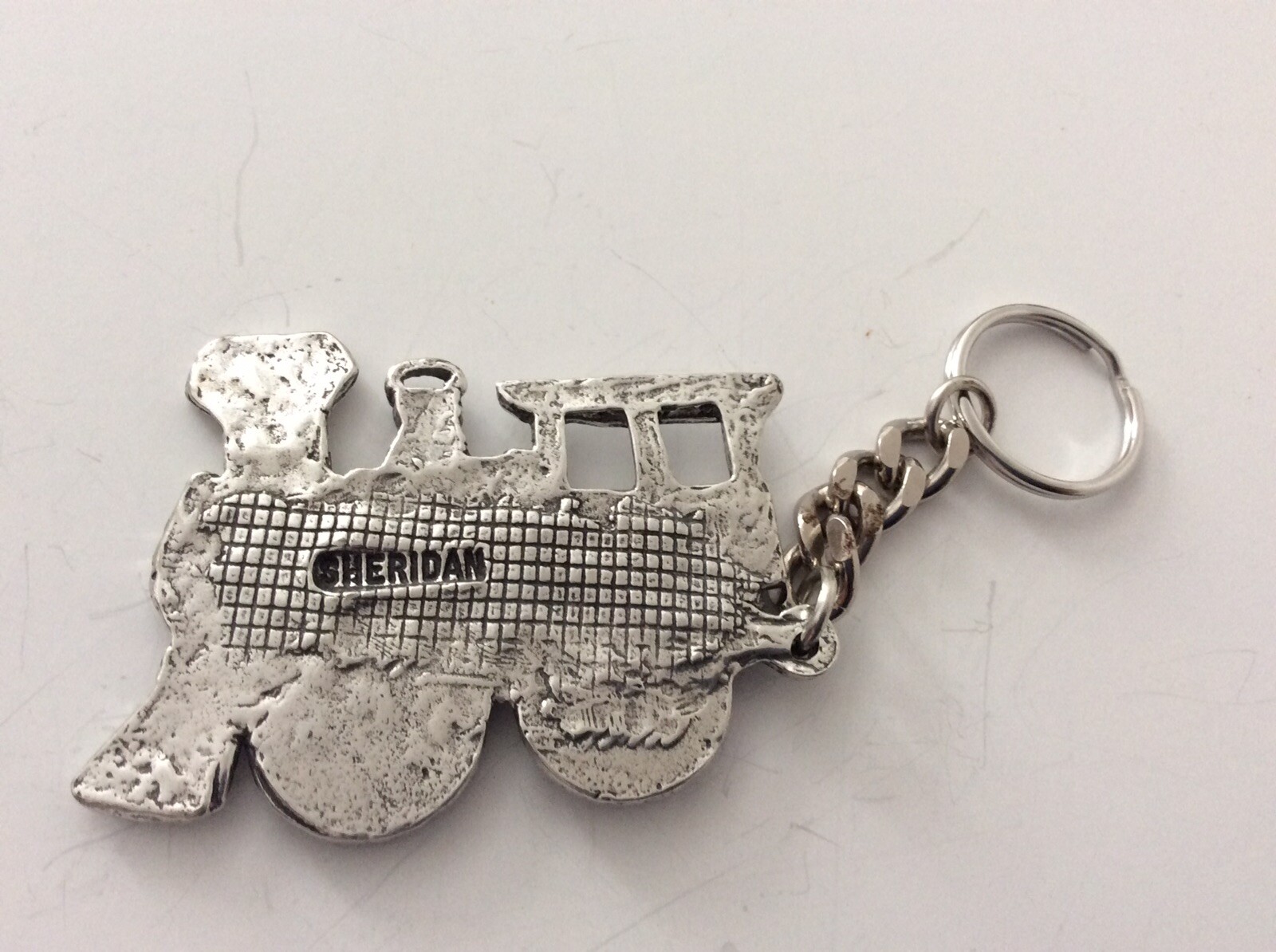 Sheridan Pewter Train Conductor Choo Choo Train Key Chain Handcrafted ...