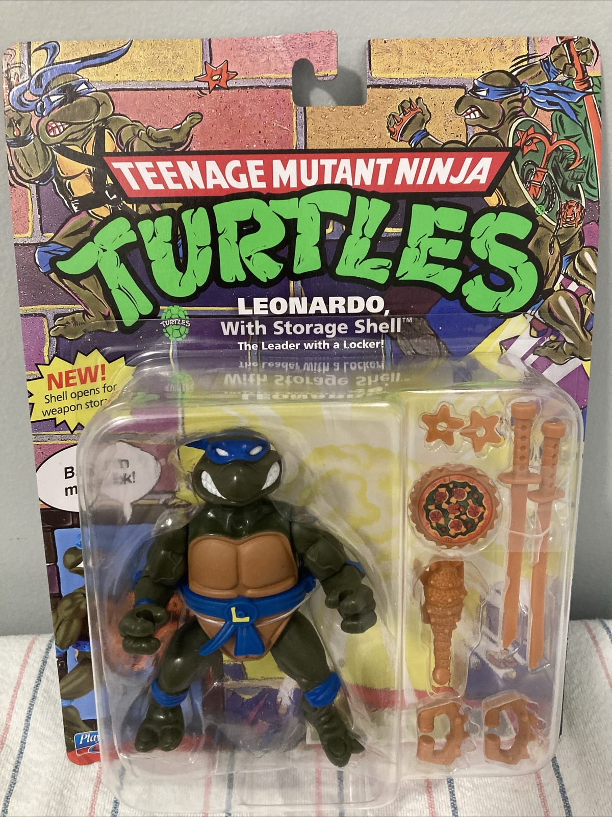 Playmates Teenage Mutant Ninja Turtles Storage Shell LEONARDO 4" Figure ...