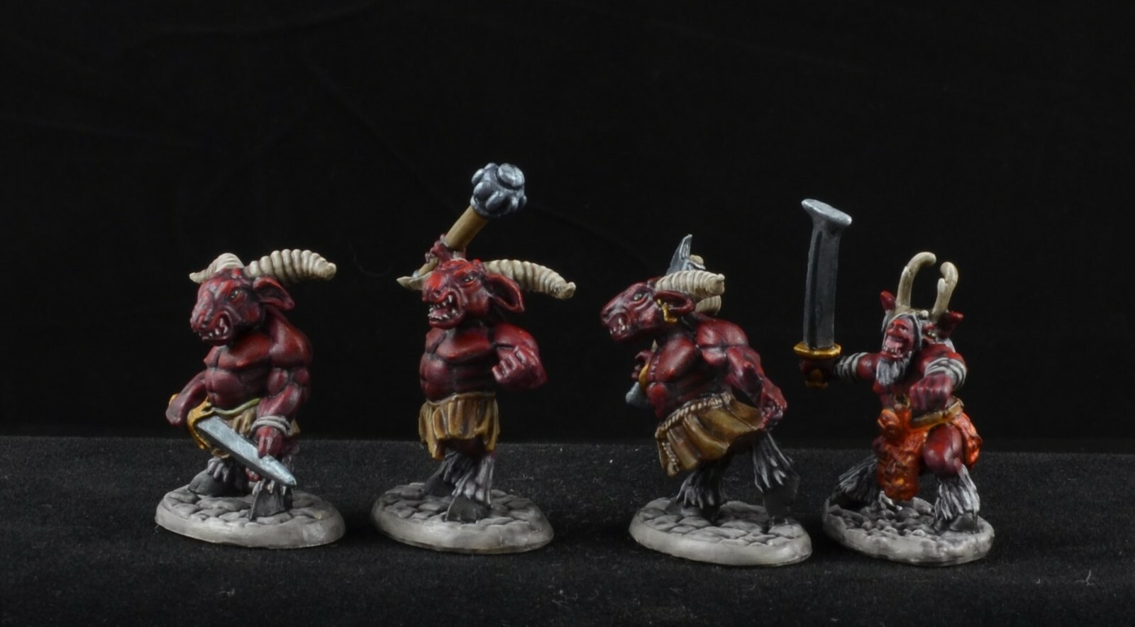 Painted Demons x4 from Reaper Miniatures Bones Black D&D monster devils ...