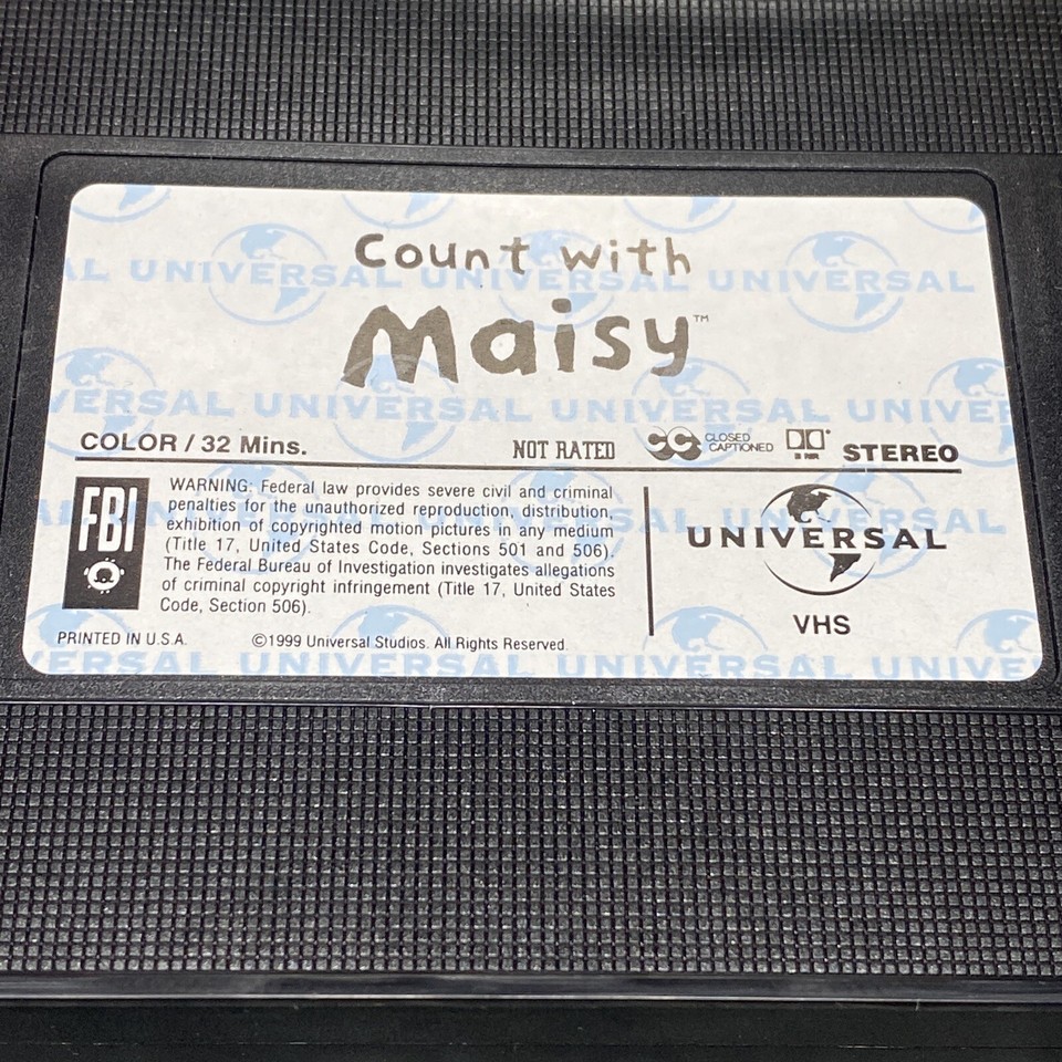 Maisy Count With Maisy VHS 1999 Universal Bullet Case Classic Cartoon ...