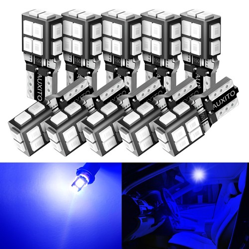 10x T10 LED COB 6000K Blue W5W 168 Car Interior Lights Dome Reading Map ...