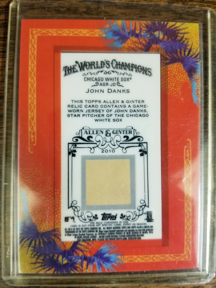 JOHN DANKS 2010 TOPPS ALLEN & GINTER RELIC JERSEY AGR-JD | eBay