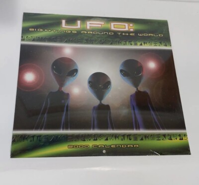 Vintage UFO Sightings Around The World Alien 2000 Wall Calendar Sealed ...