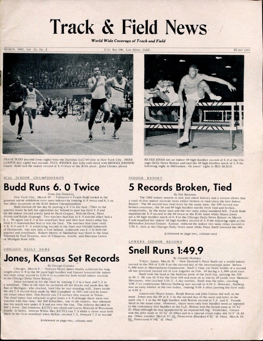 1962 Track & Field News March Frank Budd Hayes Jones 37984 | eBay