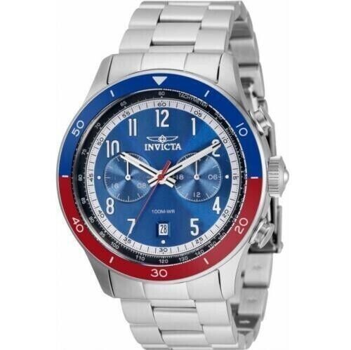 Invicta Mens 46mm Speedway Zager GMT + FREE DIVE CASE Blue Red Bezel ...