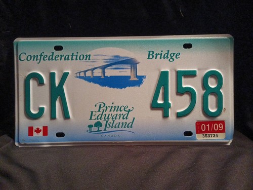Prince Edward Island, Canada " Confederation Bridge" License Plate CK ...