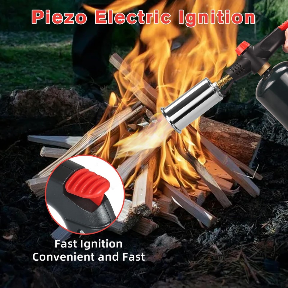 Powerful Propane Torch Grill & Cooking, Adjustable Campfire Starter ...