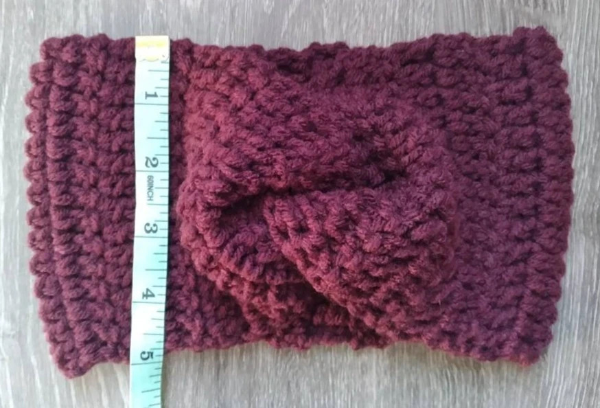 Crochet Handmade Winter Bundle 1 Hat, 1 Twist Headband, 1 Ear Warmer Color Wine | eBay