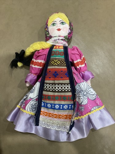 Vintage Russian Cloth Rag Doll Eastern European Painted Face Folk Toy ...