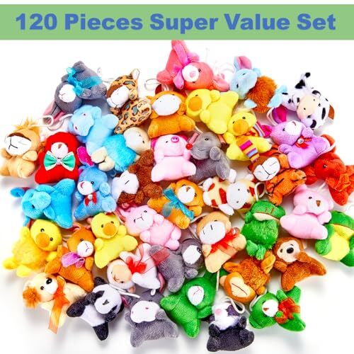120 Pack Mini Animal Plush Toy Set,Stuffed Animal Party Favors,Small ...