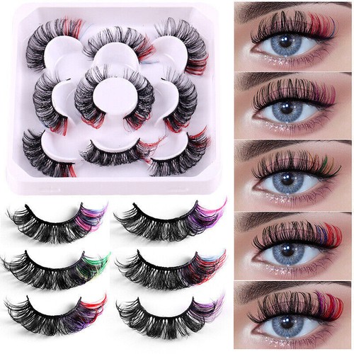 New 5 Pairs Multicolor False Eyelashes Natural Soft Imitation Mink ...