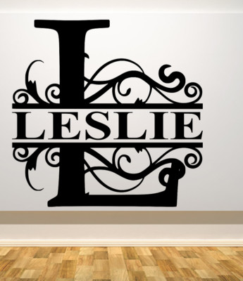 FANCY LETTER "L" PERSONALIZED w/ NAME CAR WALL VINYL DIE CUT DECAL 9 ...
