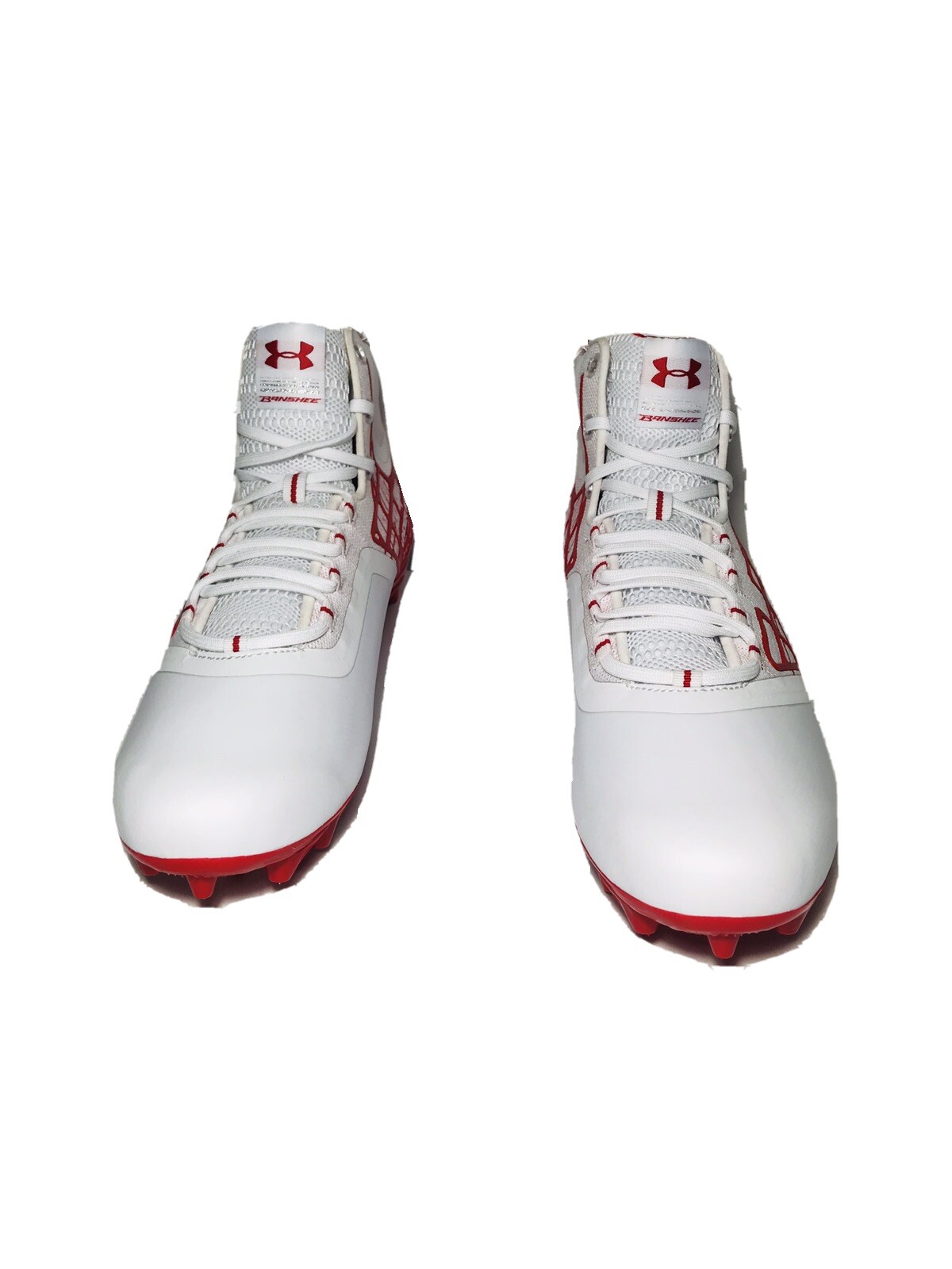 Size 15 - Under Armour Banshee MC Mid White Red for sale online | eBay