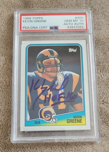 1988 Topps Keven Greene Signed Auto Rookie PSA 10 GEM Card Auto DNA Pop ...