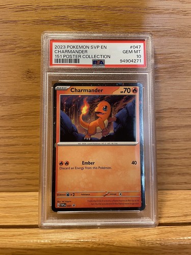 PSA 10 GEM MINT Charmander #047 Promo 151 Poster Collection Pokémon SVP ...