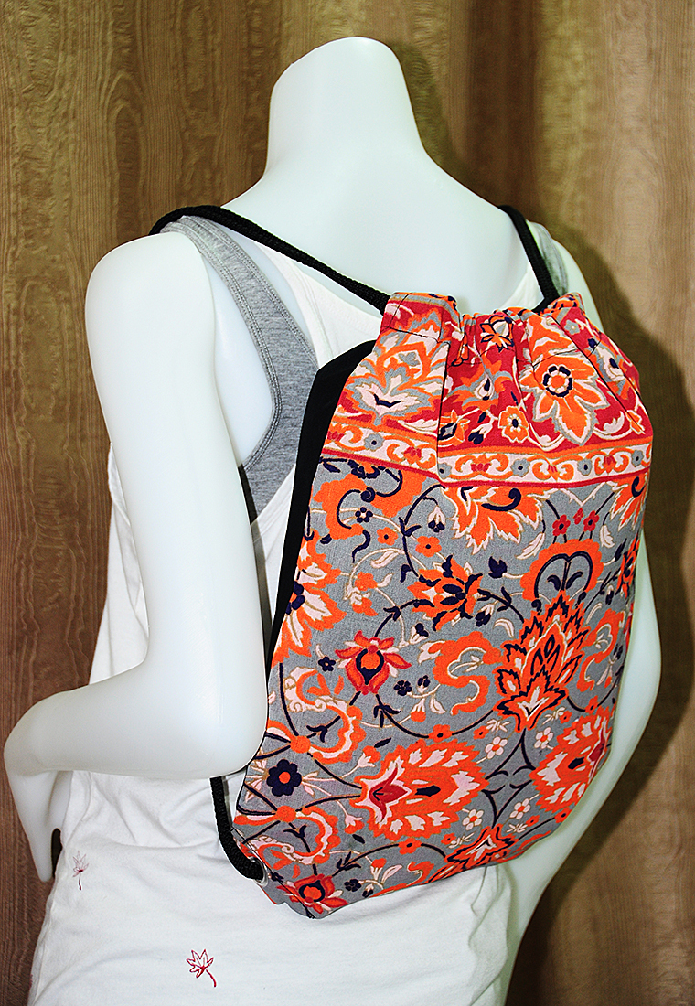 SALE Thai Hippie Backpack Purse String Bag Handmade Flower Print Twin ...