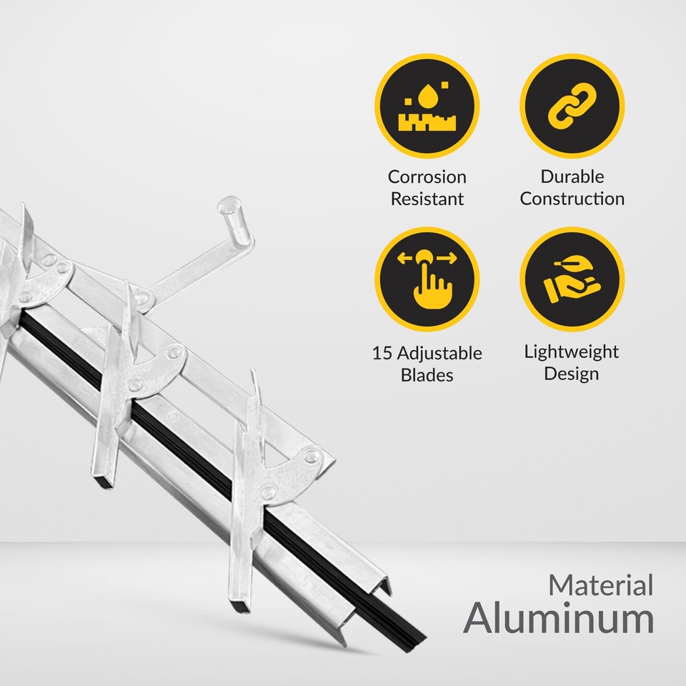 Brixwell 54" Jalousie Window Hardware Kit Right Hand 15 Blade Aluminum ...