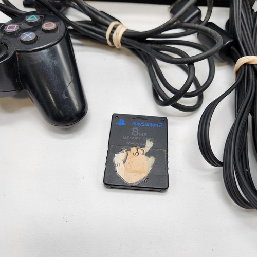 Sony Playstation 2 SCPH-39001 Console Black PS2 Fat Controller Cords ...