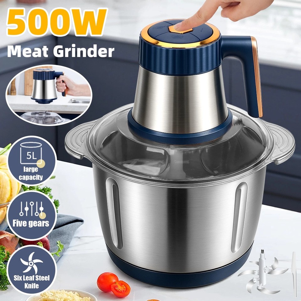 500W Electric Food Vege Chopper Food Processor Kitchen Meat Grinder ...