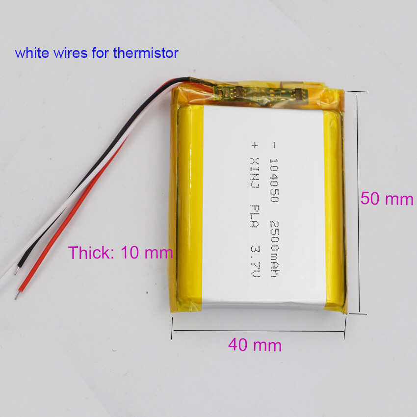 3.7V 2500mAh 9.25Wh Rechargeable Li Battery Lipo JST 3Pin NTC ...